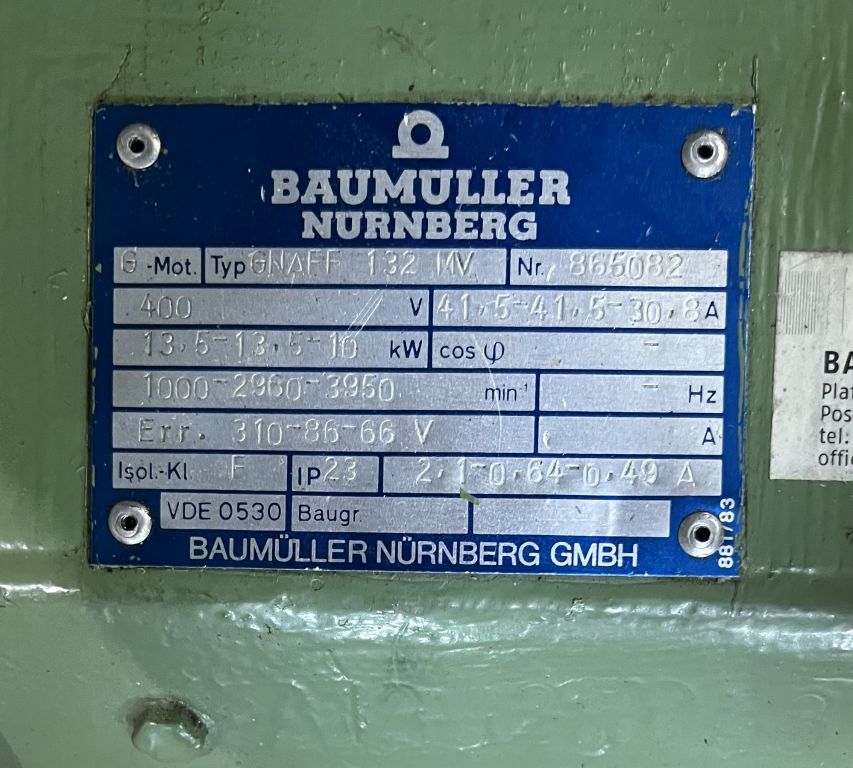 Baumuller GNAFF 132 MV Dc Main Spindle Motor | CNC Service